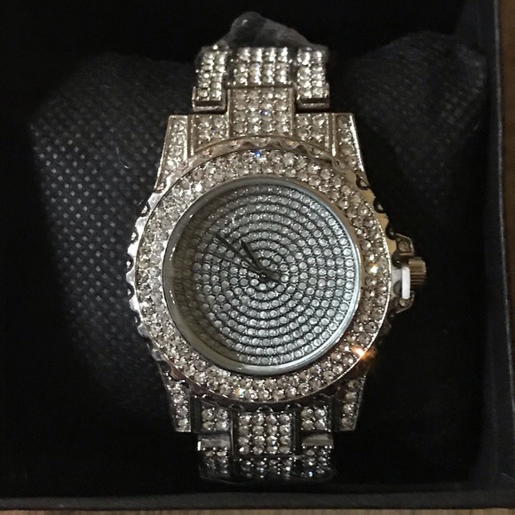 Accessories | Dazzling Iced Out Luxury Quartz Watch | Poshmark